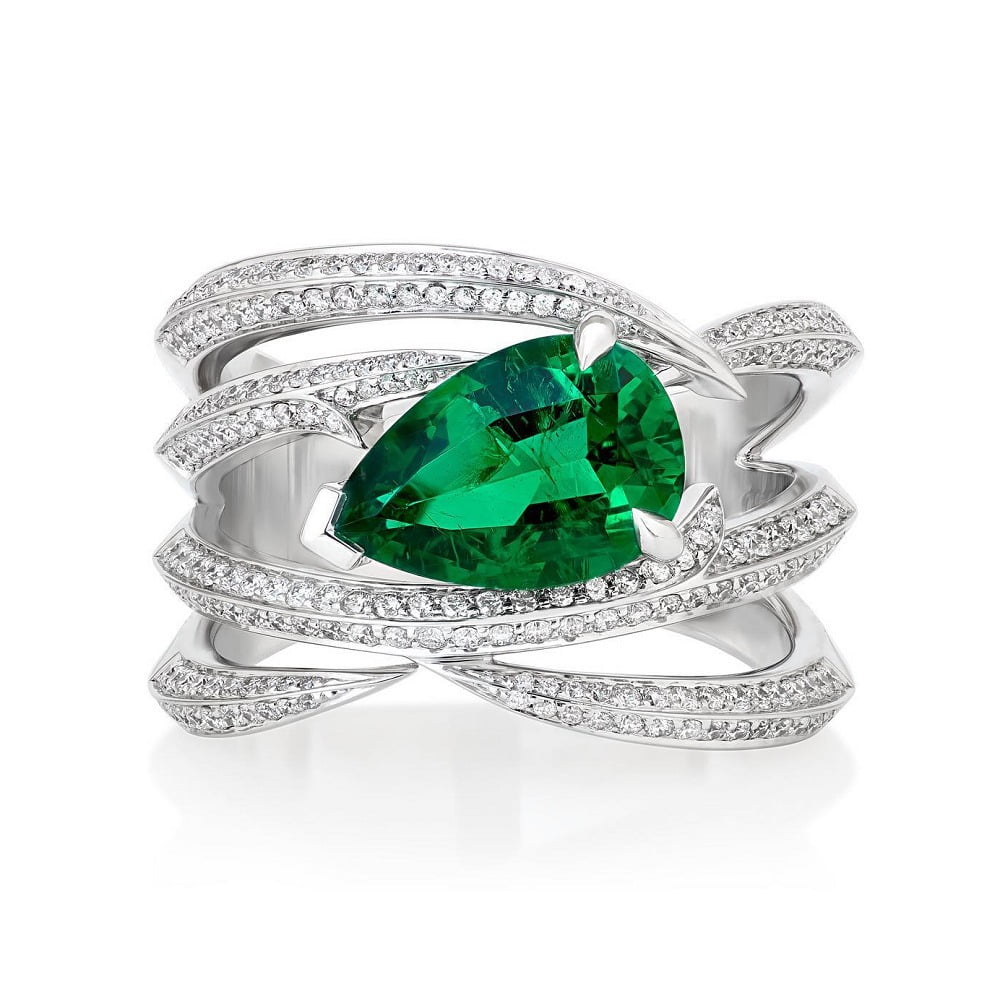 Generic Buqi Style Woven Carved Gold Diamond Butterfly Ring Vintage Middle Ancient Brushed Gold ...