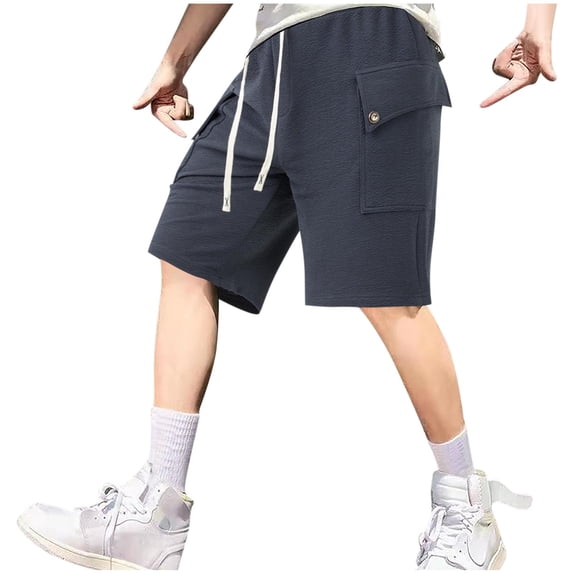 Generic Cargo Mens Shorts Drawstring Elastic Waist Comfy and Relaxed ...