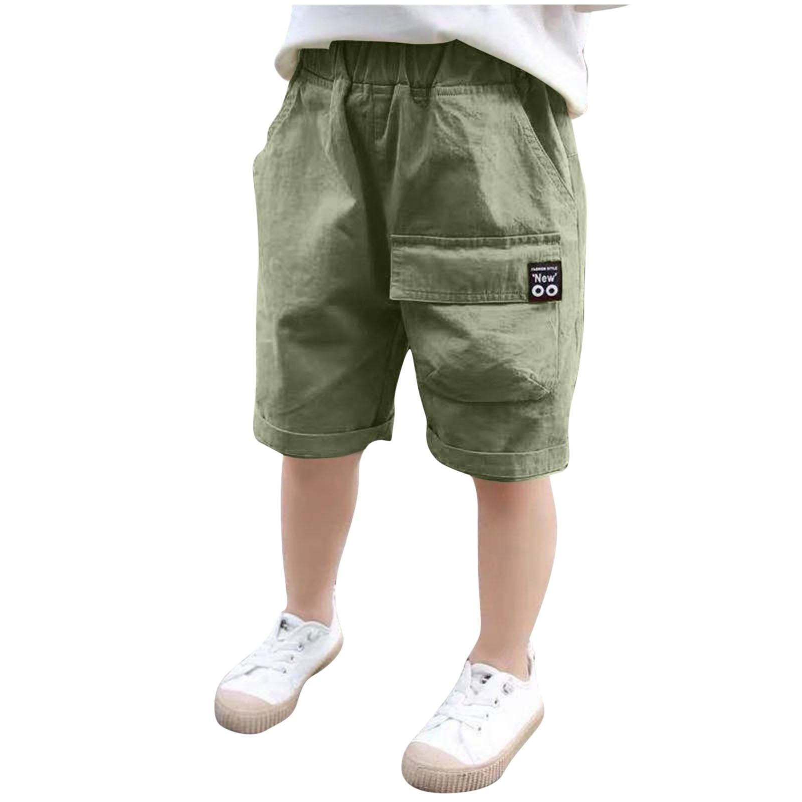 Generic Cargo Shorts for Boys Knee Length Wide Leg Bermuda Short ...