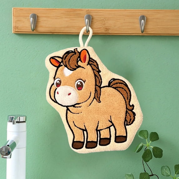 Generic Cartoon Cute Pony Hand Towel Fleece Home Kitchen Wipes Horse ...