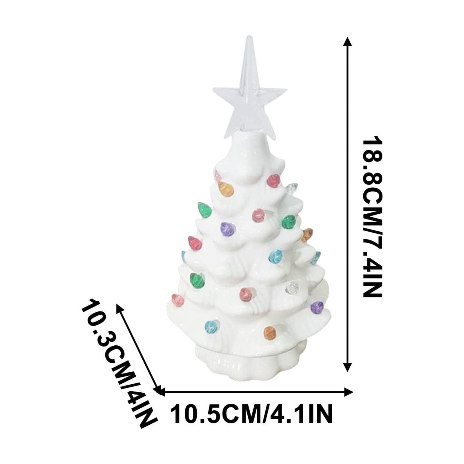 Generic Ceramic Christmas Tree, Pre-lit Hand-Painted Tabletop Holiday ...