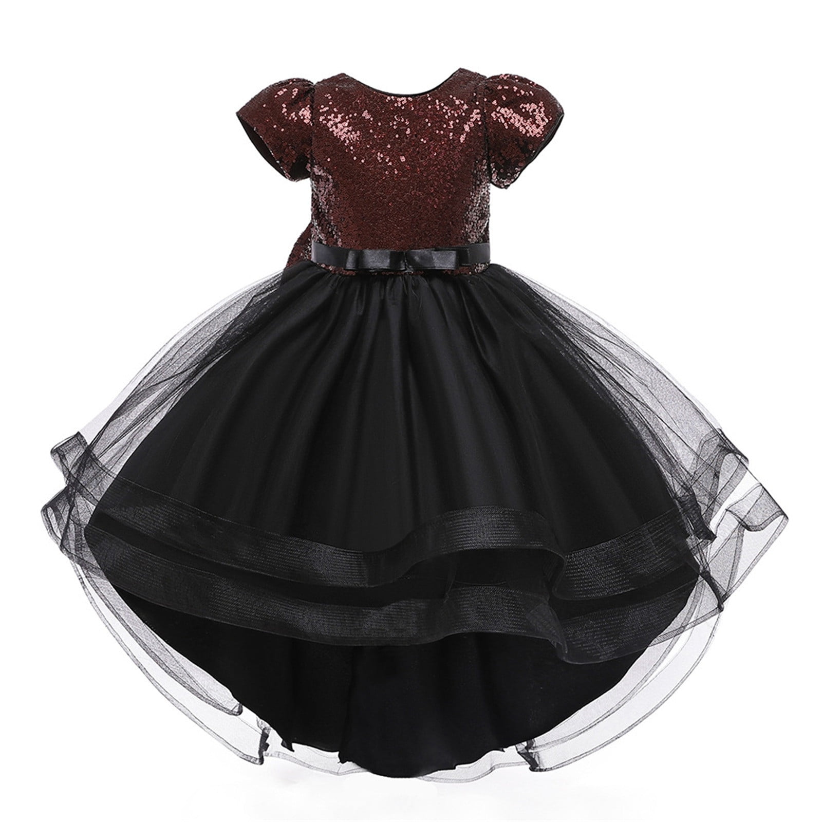 Generic Child Gown Kids Toddler Baby Girls Spring Summer Tulle Sequins ...
