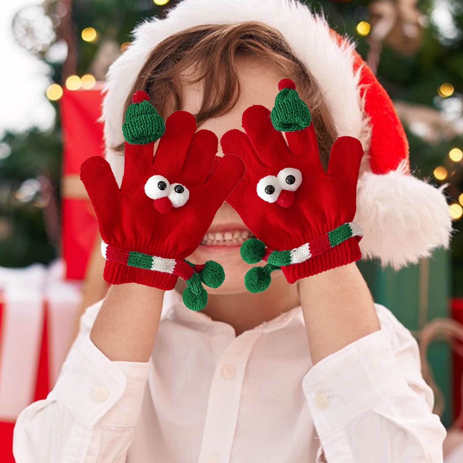Generic Christmas Gloves for Winter Warm Stretchy Full Finger Gloves ...