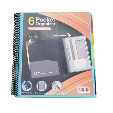 SUSHANG Color Coil Book 6/12 Pocket Poly Project Organizer Round Tab ...