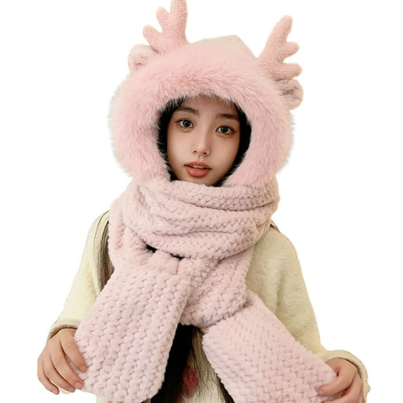 Generic Clearance Women's Winter Cute Dragon Horn Plush Warm Thick ...