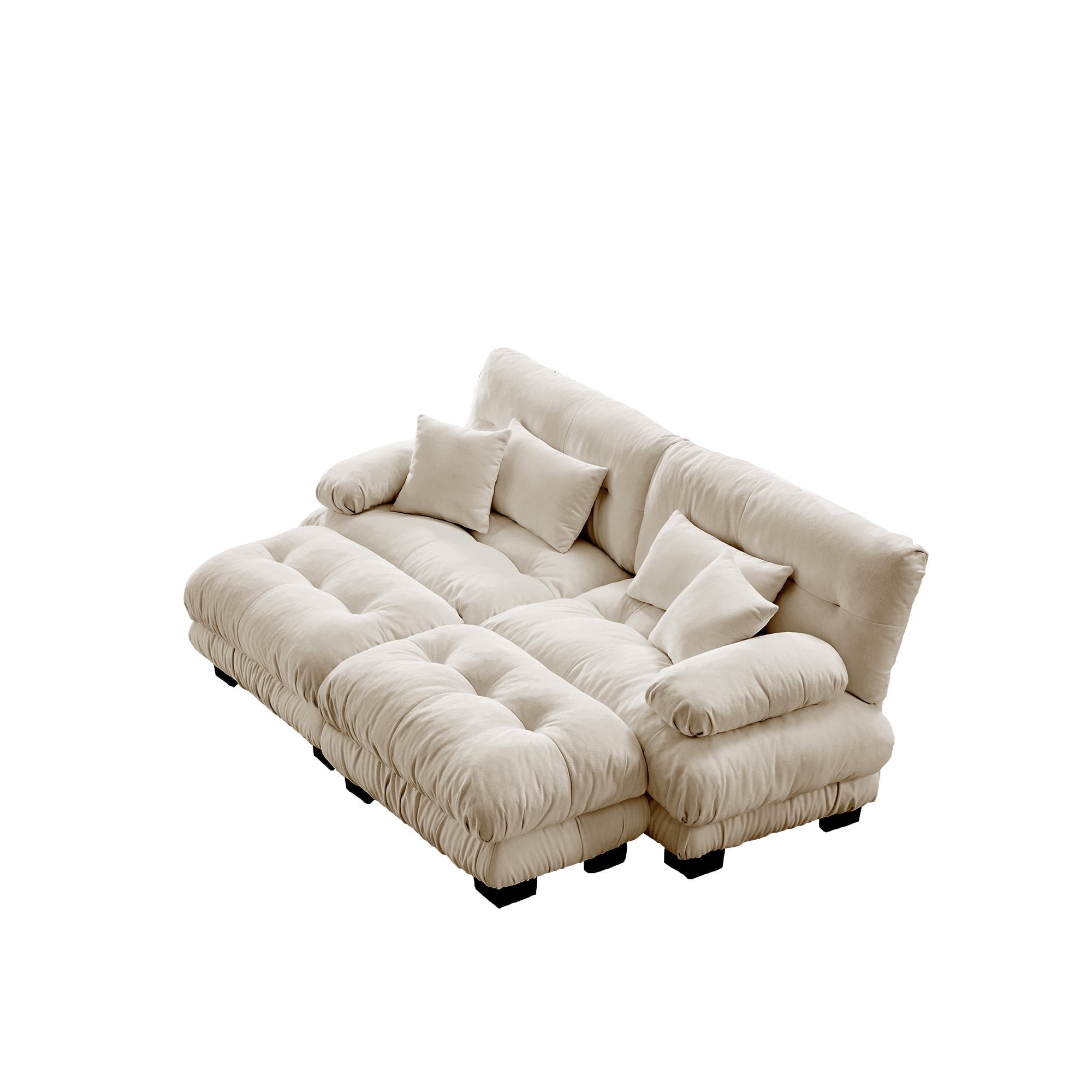 Generic Cloud Couch Sleeper Sofa, Chenille 2 Seater with Lumbar and ...