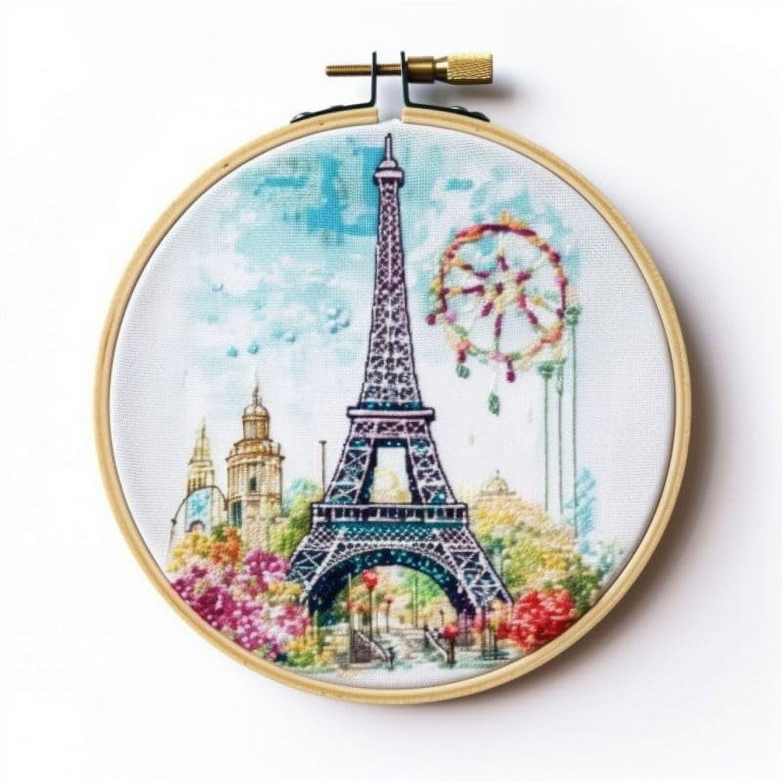 Generic Counted Easy Cross Stitch Kits Eiffel Tower Color Stamped ...