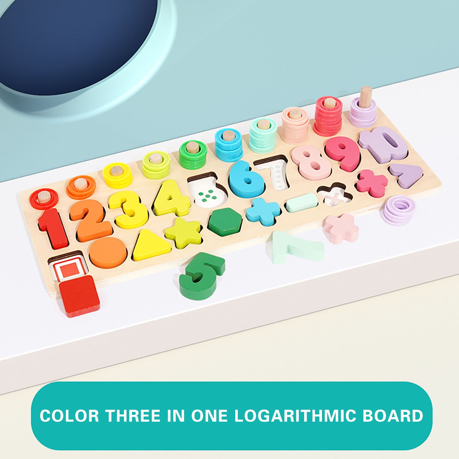Generic Counting Shape Stacker Wooden Count Sort Stacking Tower With