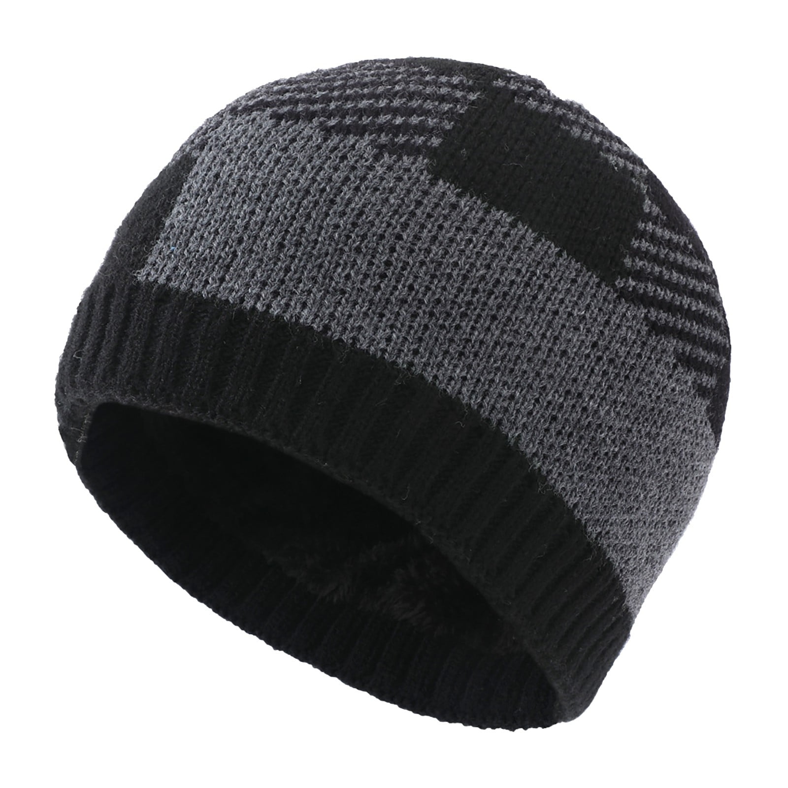 Generic Cozy Fleece Lined Hat For Cold Weather Winter Warm Hat Plaid ...