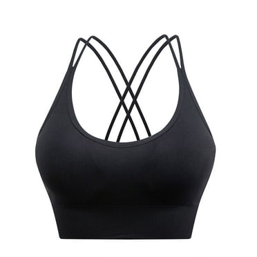 Comfortable Women's Bra Womens Back Sport Bras Padded Strappy Cropped ...
