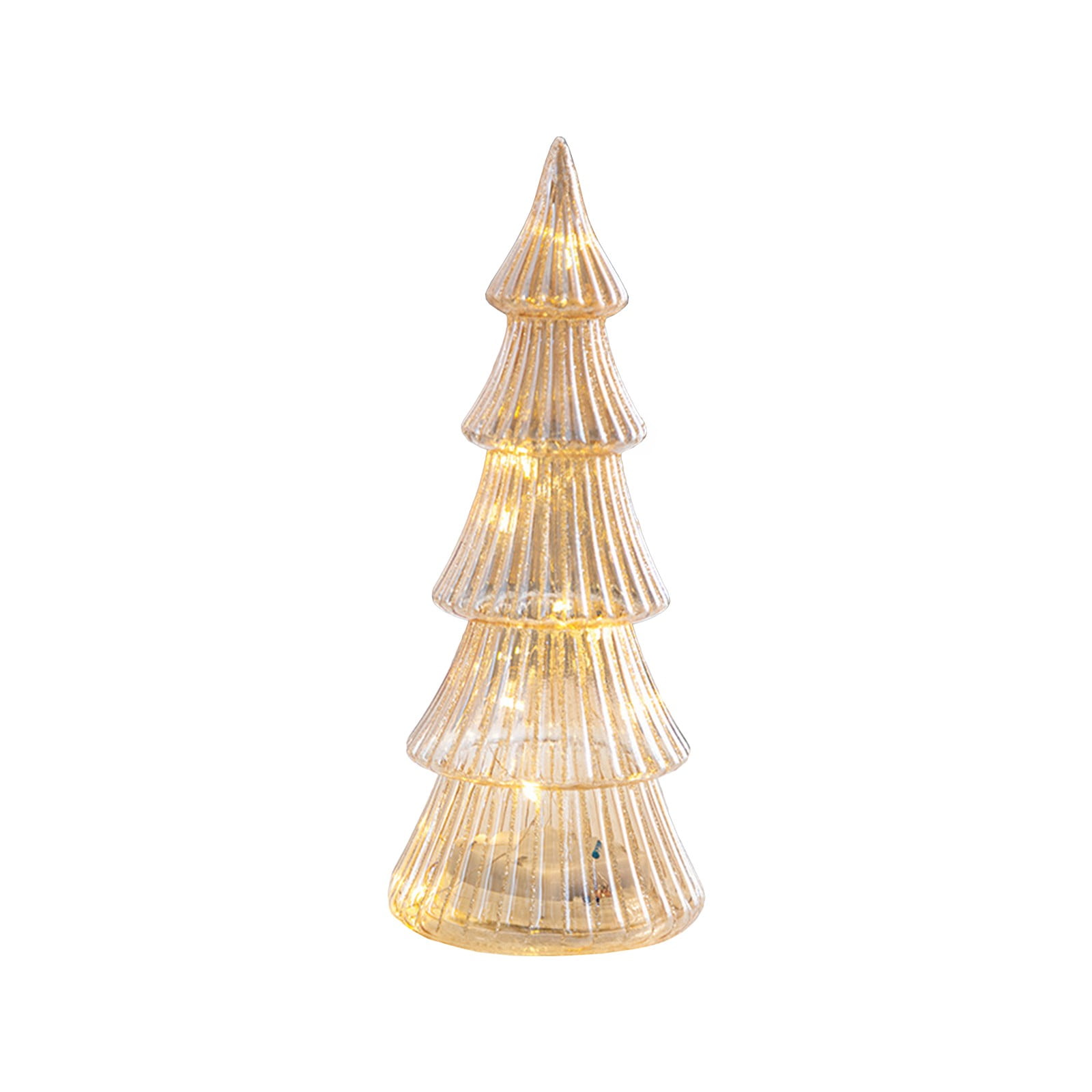 Generic Crystal Glass Christmas Tree with Lights, Pre-lit Mercury Glass ...