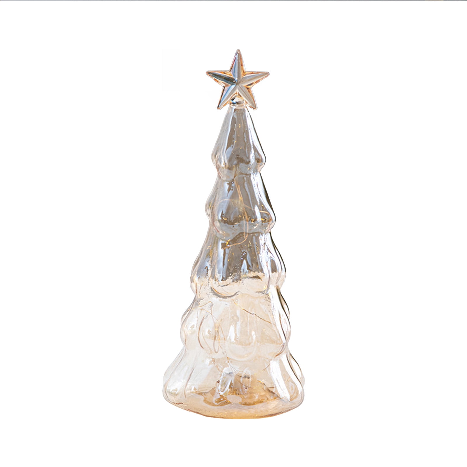 Generic Crystal Glass Christmas Tree with Lights, Pre-lit Mercury Glass ...