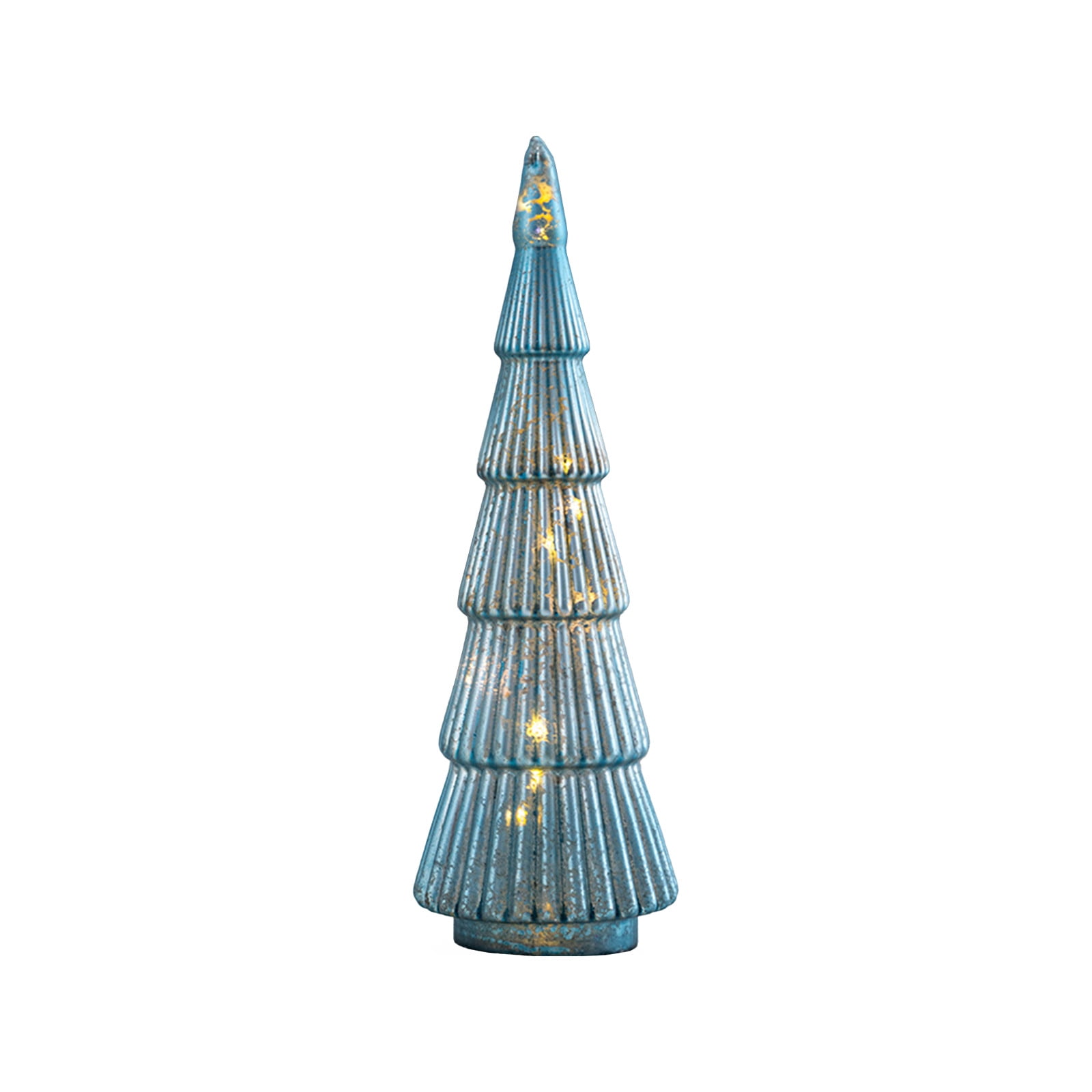 Generic Crystal Glass Christmas Tree with Lights, Pre-lit Mercury Glass ...