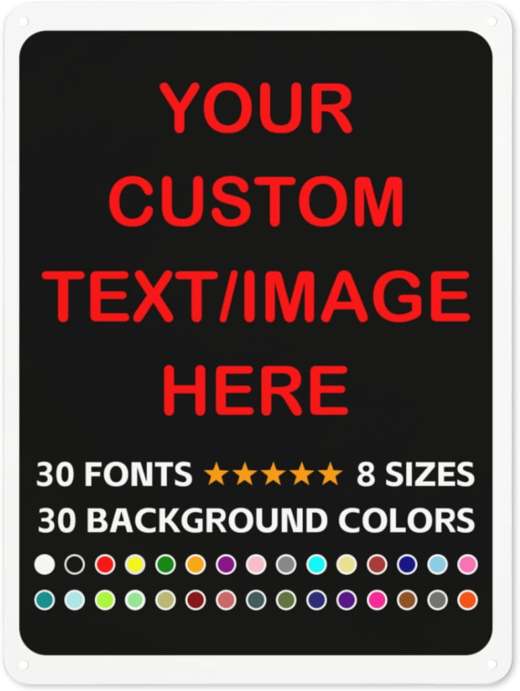 Generic Custom Metal Sign 8x12 Inch Square Personalized Wall Mount Sign ...