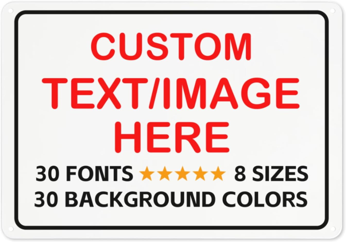 Generic Custom Tin a Sign Create Your Own Business 8x12 Inch Sign ...