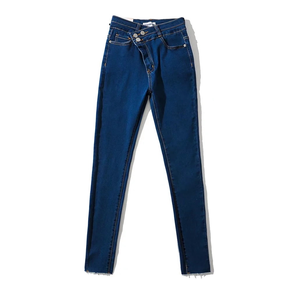 Generic Cut Edge Skinny Jeans for Women 2025 Spring New Irregular ...