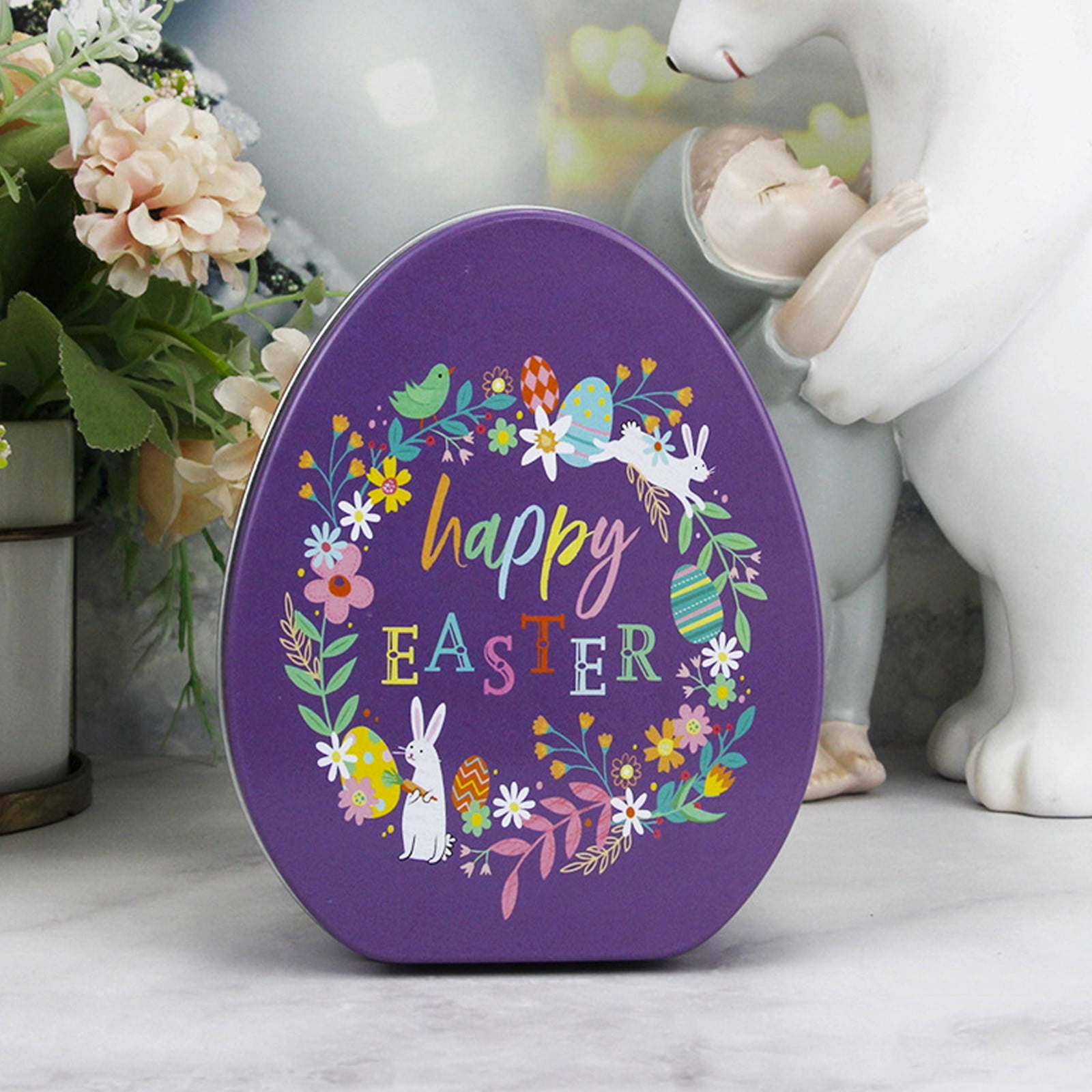 Generic Easter Bunny Egg Candy Box Metal Easter Gift Boxes Cartoon ...