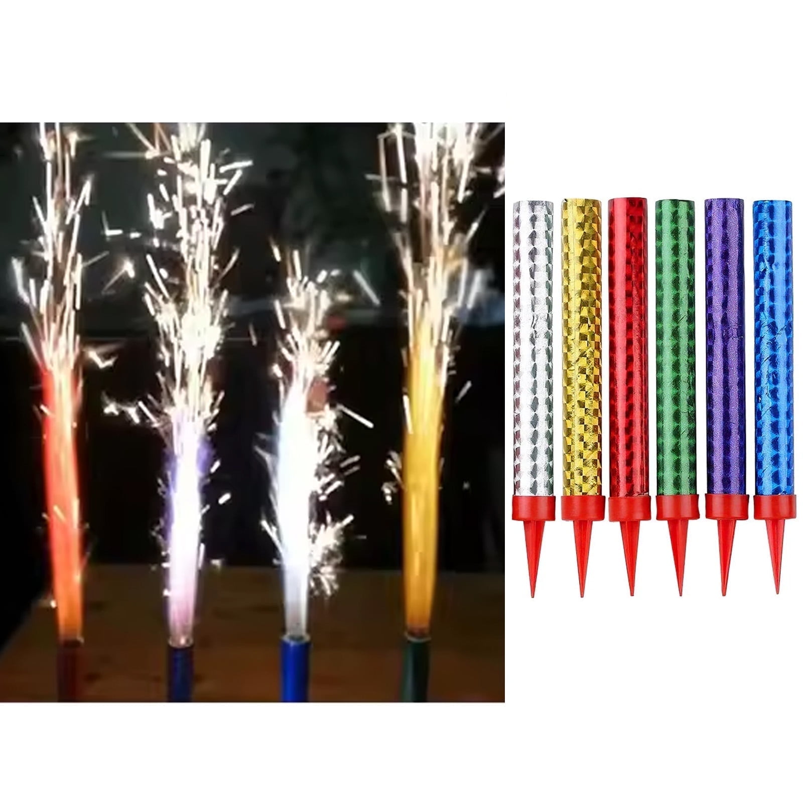 Novelties Multicolor Flame Sparkling Party Candles, 6 Pack, 45+ Second ...