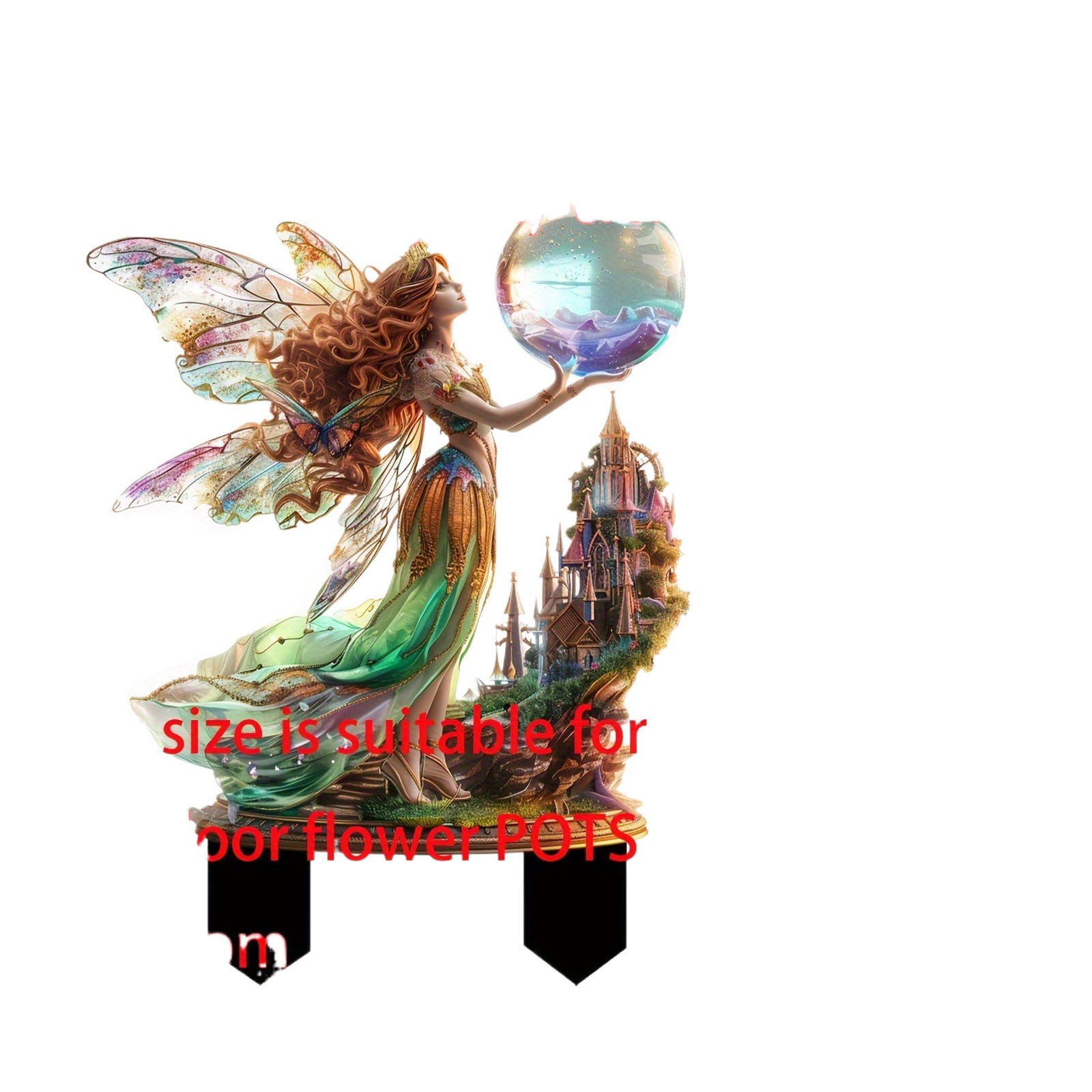 Generic Floor Insert Winged Fairys With Crystal Ball 2D Flat Acrylic ...