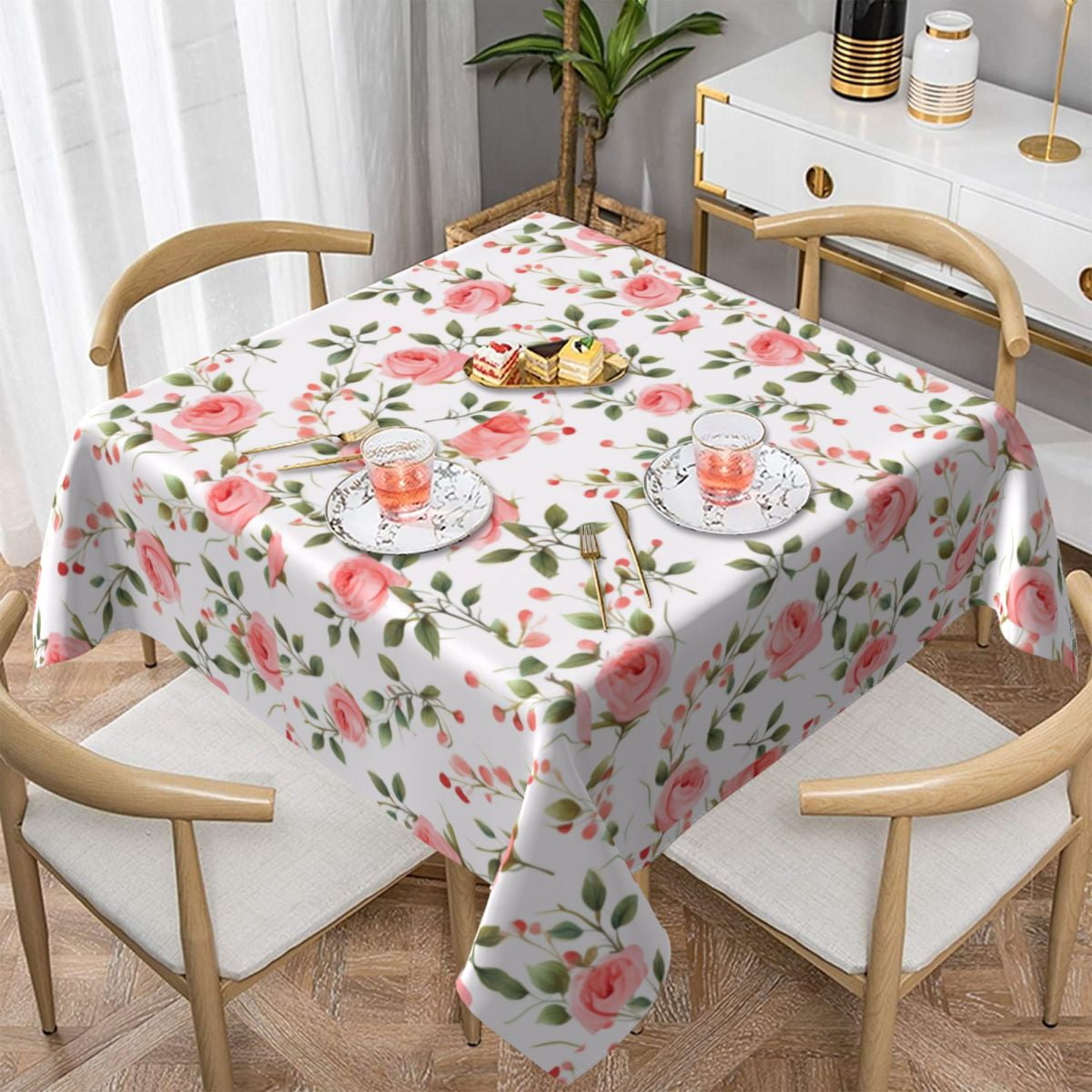 Generic Floral Pattern Square Decorative Tablecloth 54x54 - Walmart.com