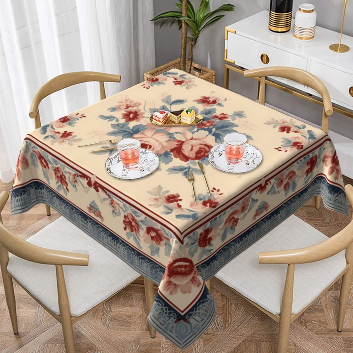Generic Floral Square Tablecloth 60x60 - Walmart.com