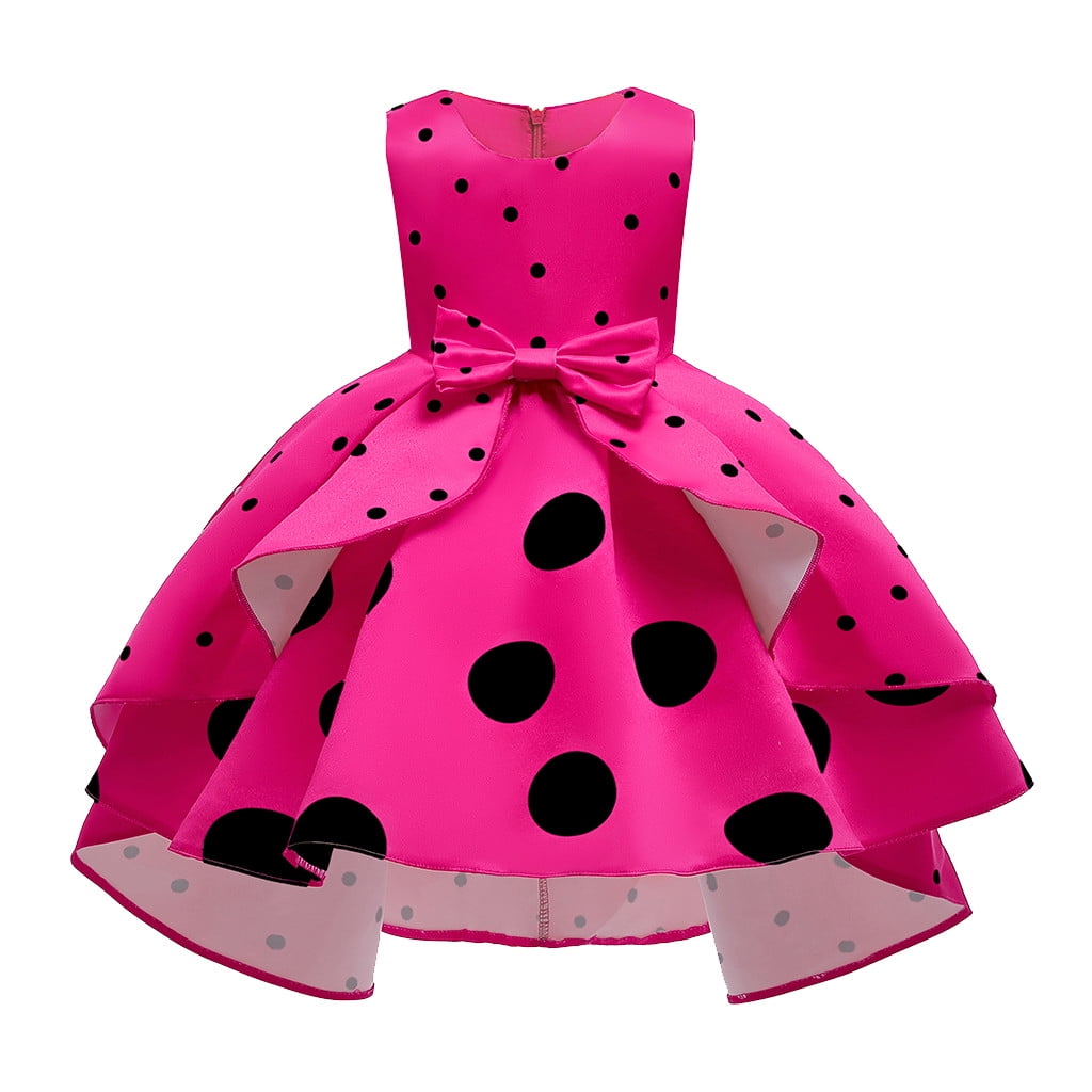 Generic Flower Girl Dress Toddler Kids Child Girls Sleeveless Dot Print ...