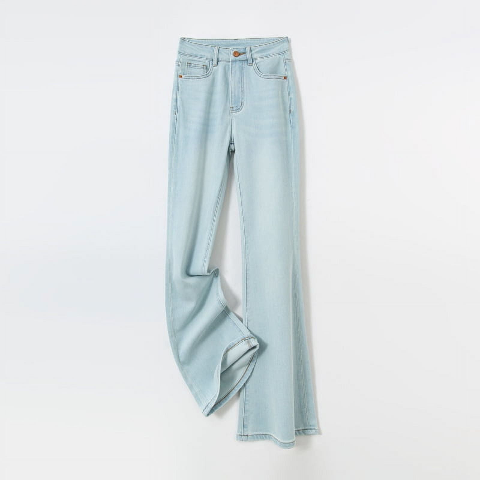 Generic Four-Sided Elastic High Waist Flared Pants Legs Fine Long Legs ...