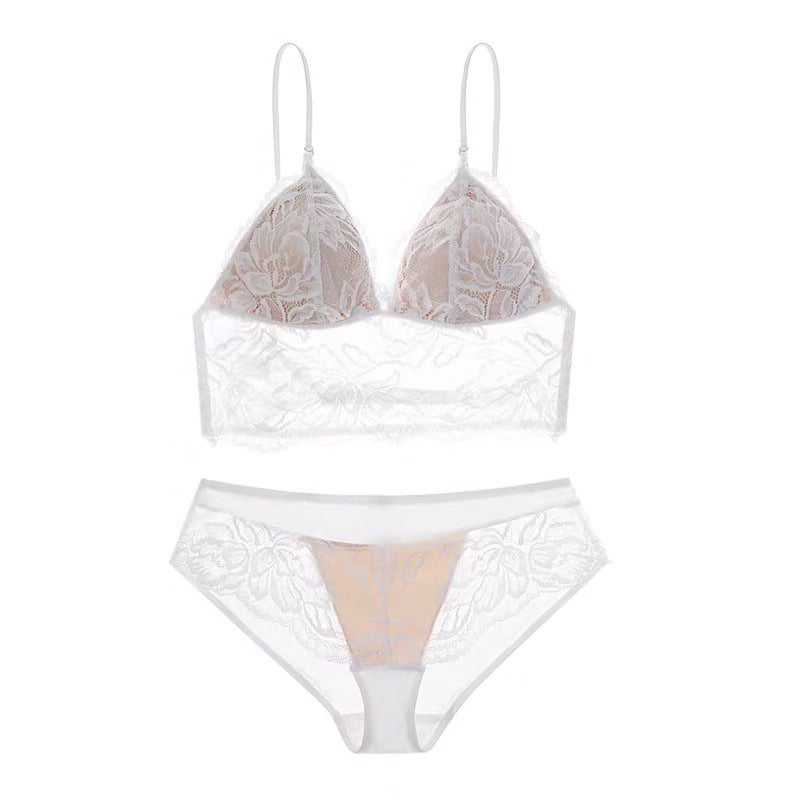 Generic French Sexy Lace Thin Underwear Wireless Triangle Cup Bra U ...