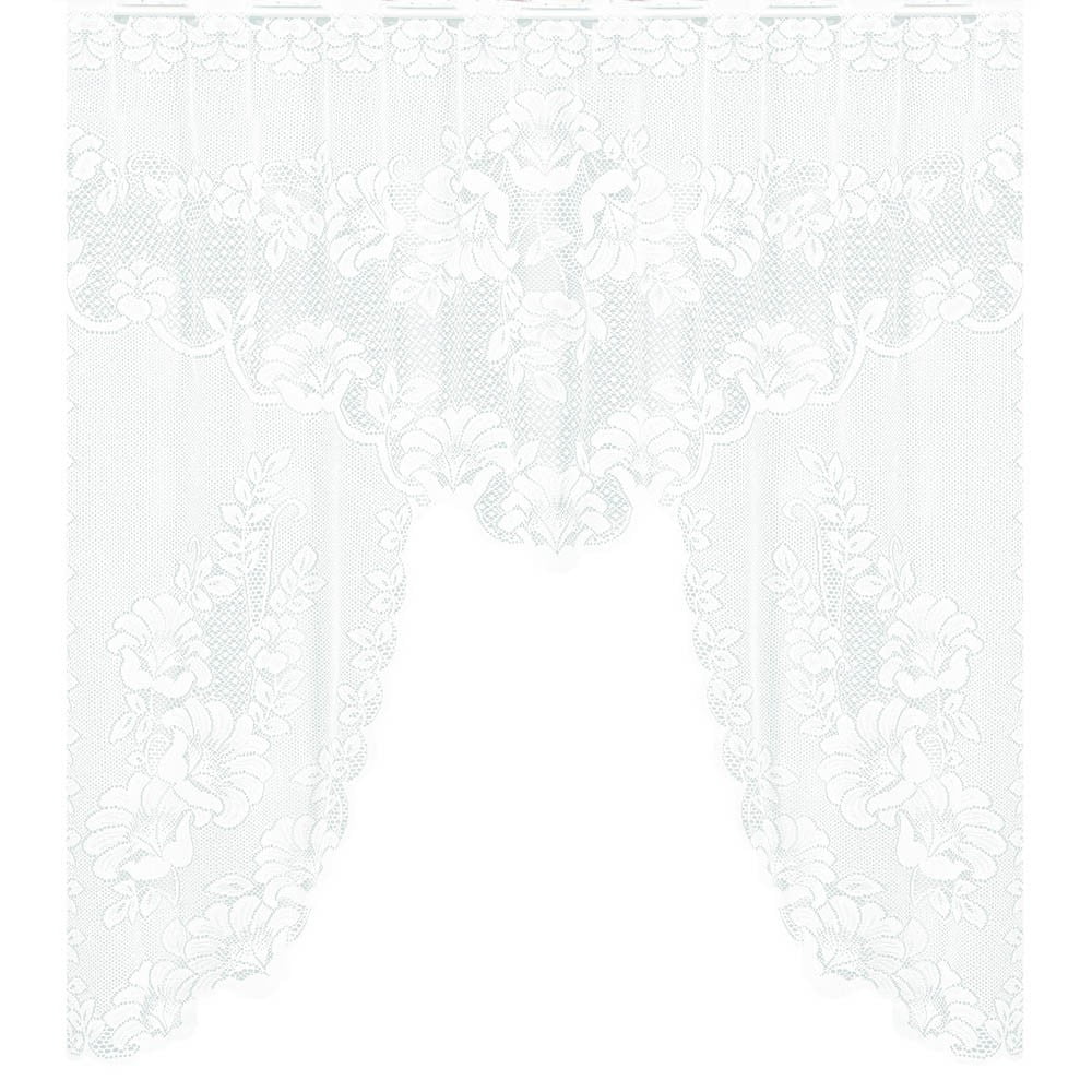 Generic French Short Lace Sheer Curtains Romantic Tie-Up Half-Sheer ...