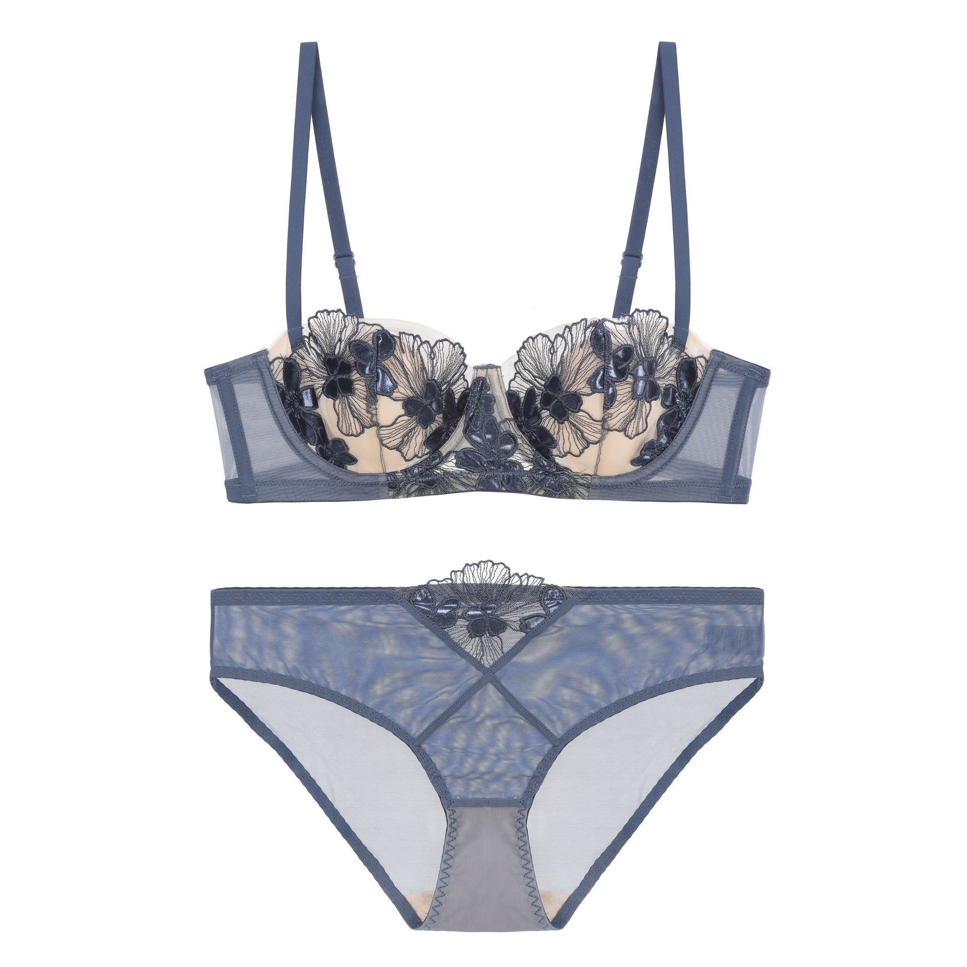 Generic French Style Rabbit Ears Big Chest Show Small and Thin Bra Women's Underwear Sexy ...