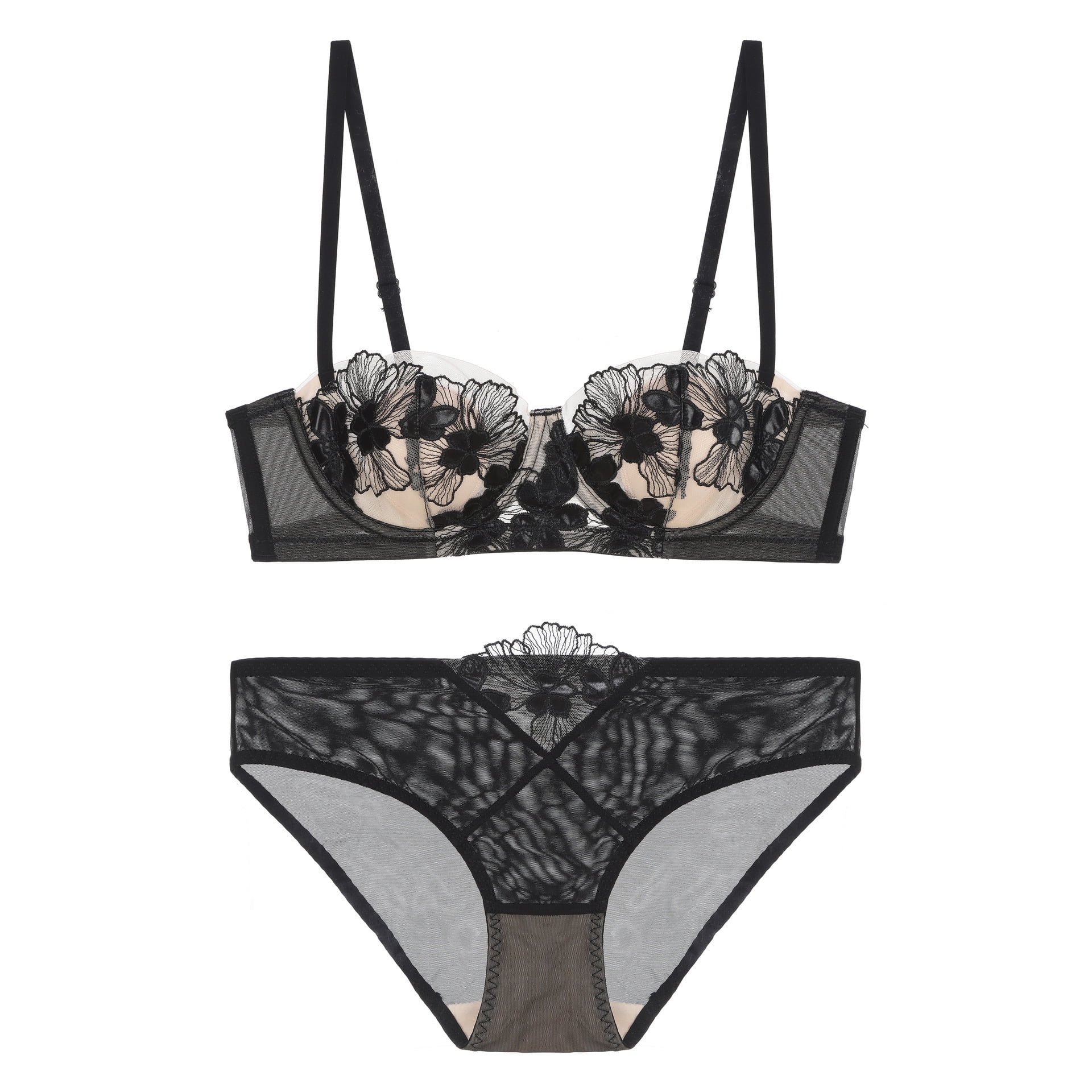 Generic French Style Rabbit Ears Big Chest Show Small and Thin Bra Women's Underwear Sexy ...