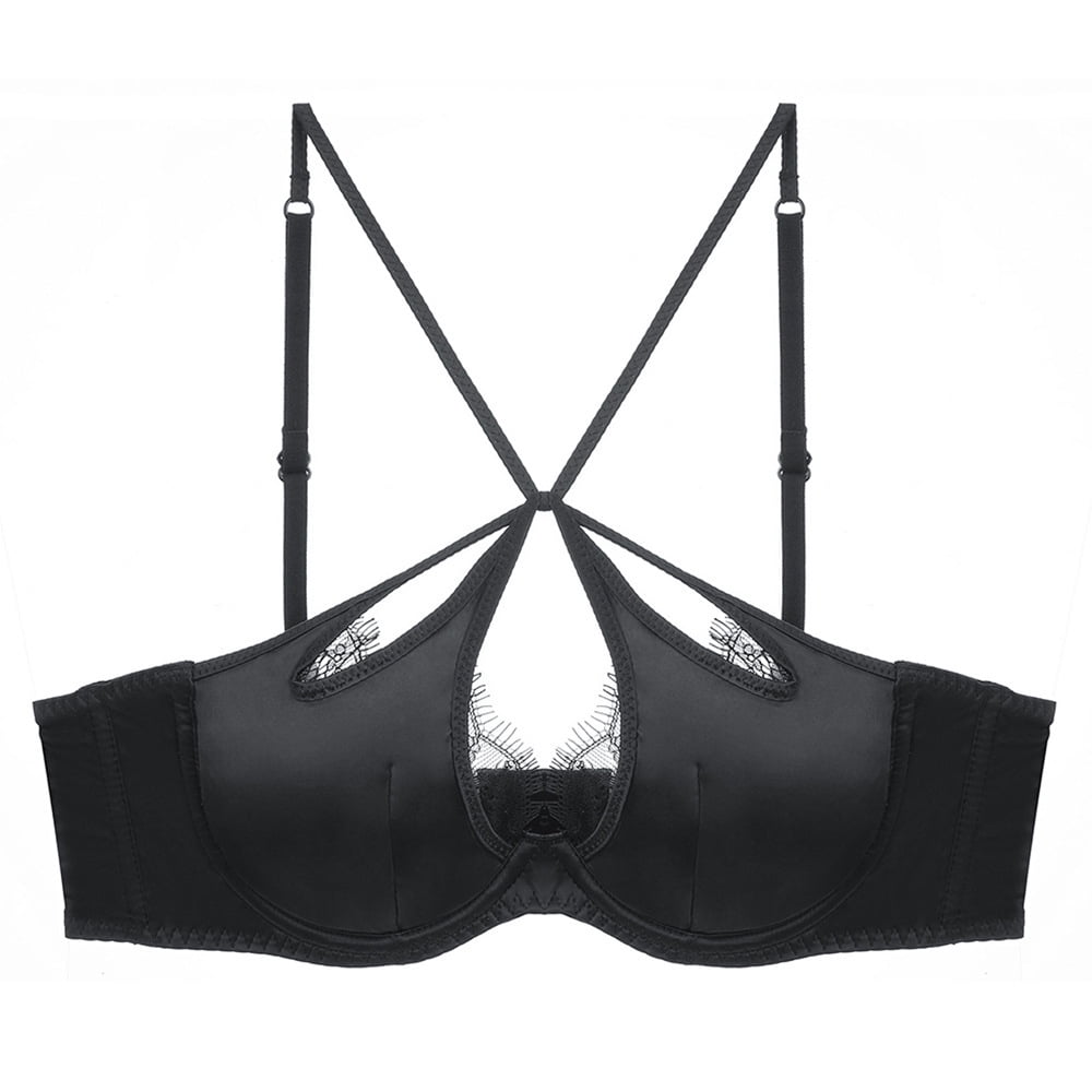 Generic French Style Thin Sexy Underwear Glossy Hollow Eyelash Lace Bra ...