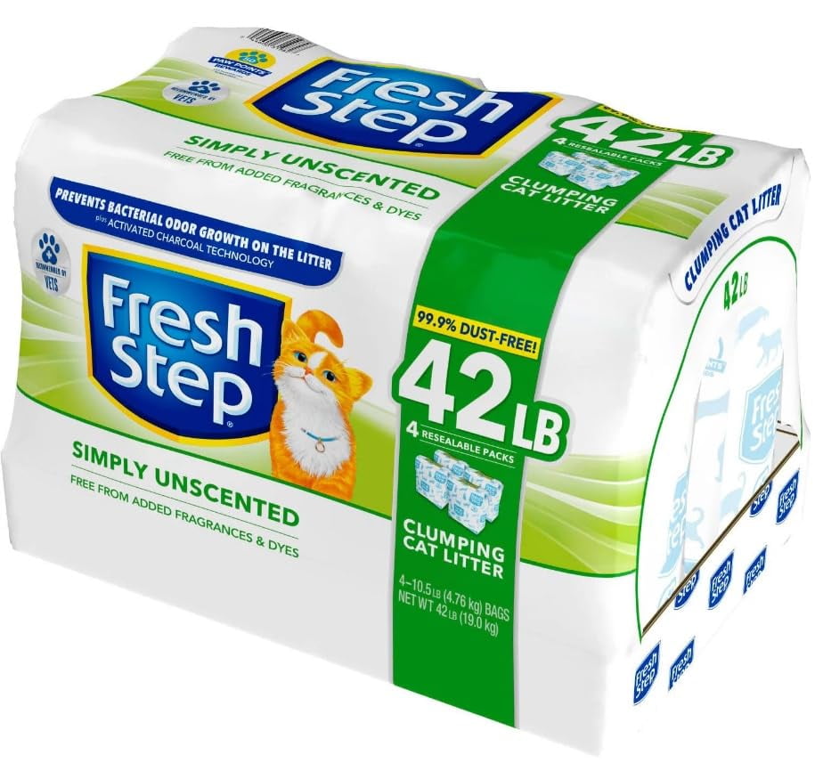 Generic FreshStep Simply Unscented Clumping Cat Litter, 42 lbs. Also ...