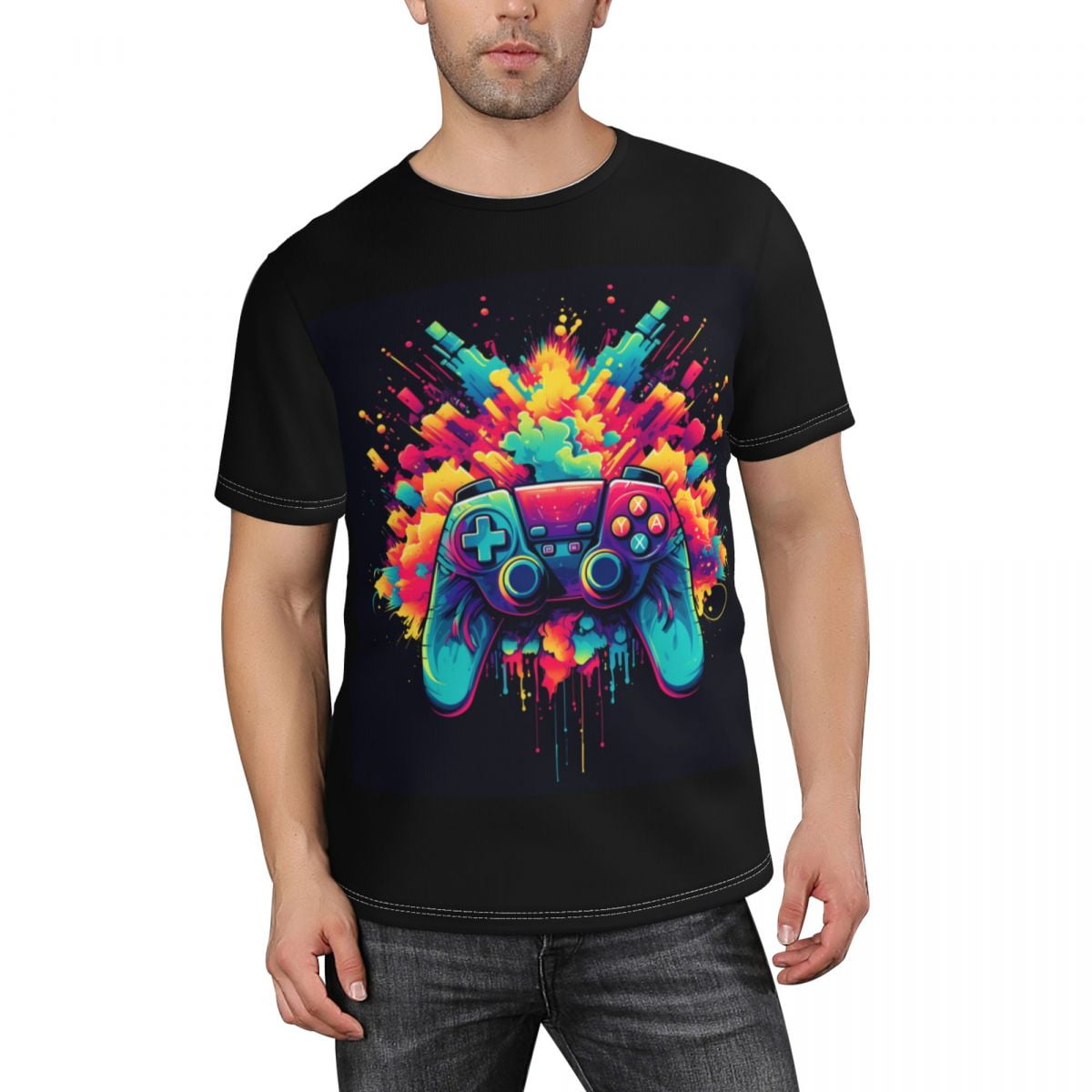 Generic Funny 100% Chance Of Gaming Graphic Tees T-shirts Men's Short ...