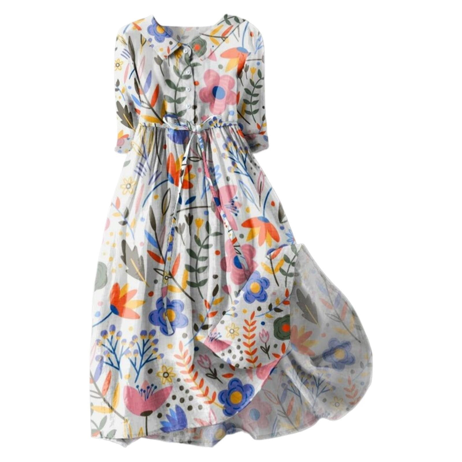Generic Generic Summer Dresses for Women 2025 Plus Size Cotton Linen ...