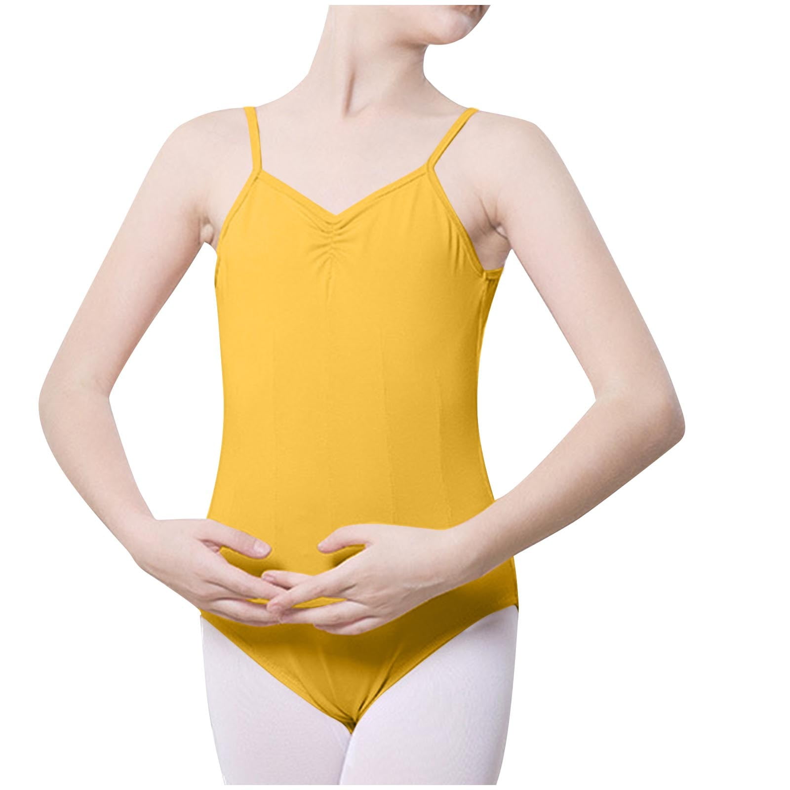 Generic Girls Ballet Leotard V-Neck Dancewear Straps Camisole ...