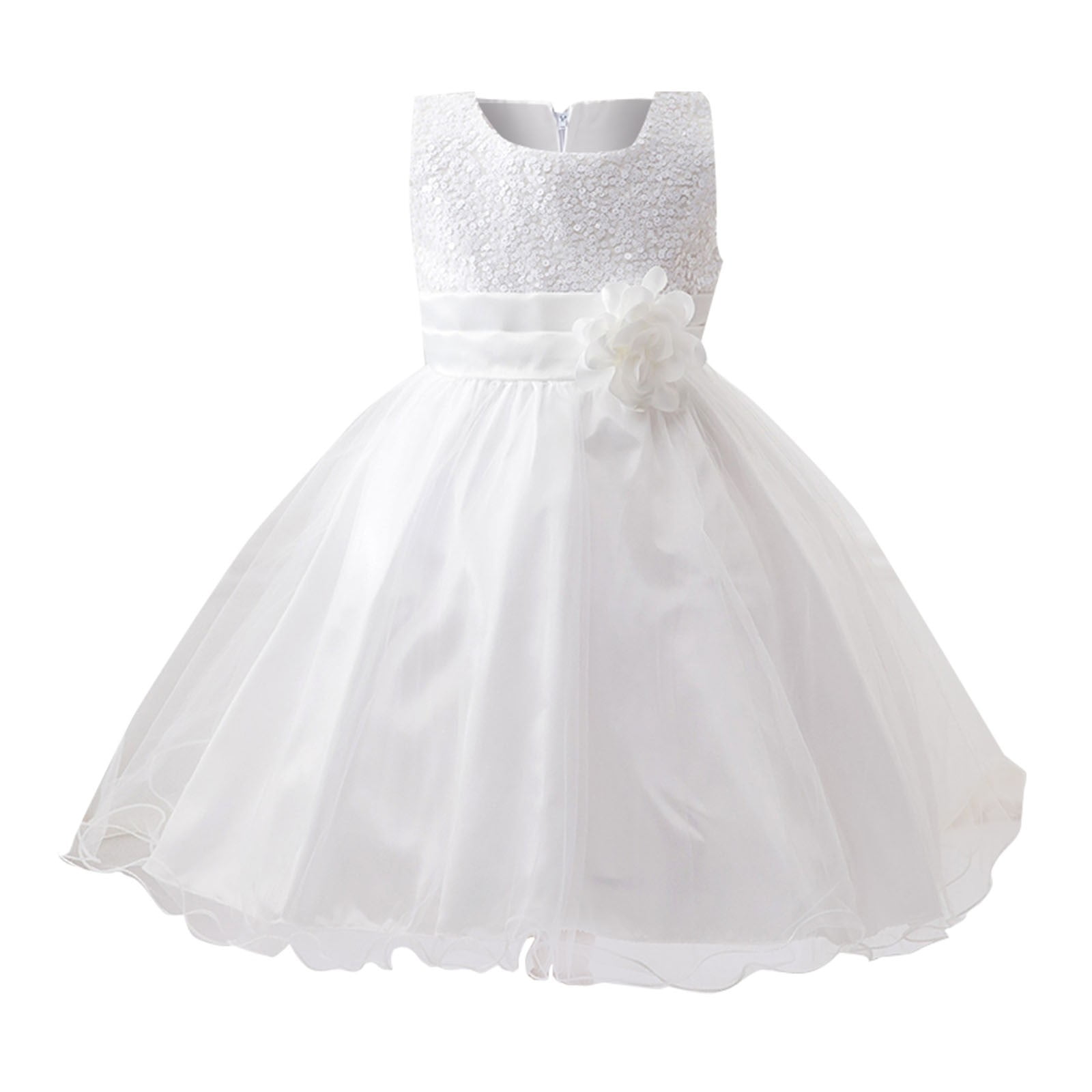 Generic Girls Gown Dress Spring Summer Solid Color Sleeveless Sequins ...