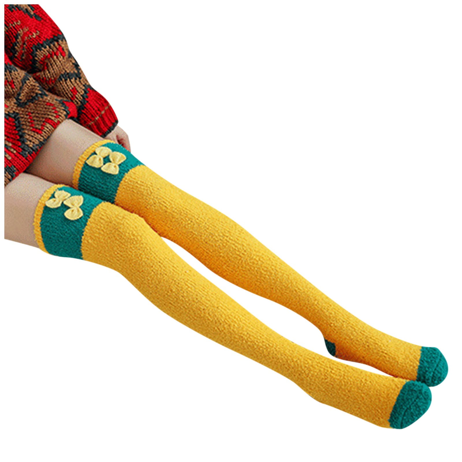 Generic Girls Long Knee Highs Socks Female Tall Fashion Socks Coral ...