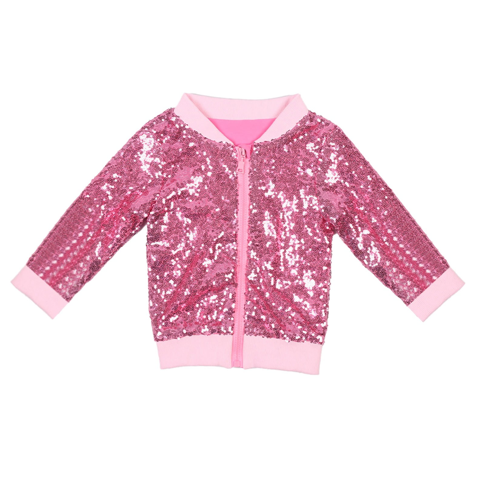 Generic Girls' Sequin Jacket Show Coat Casual Long sleeves Coat Glitter ...