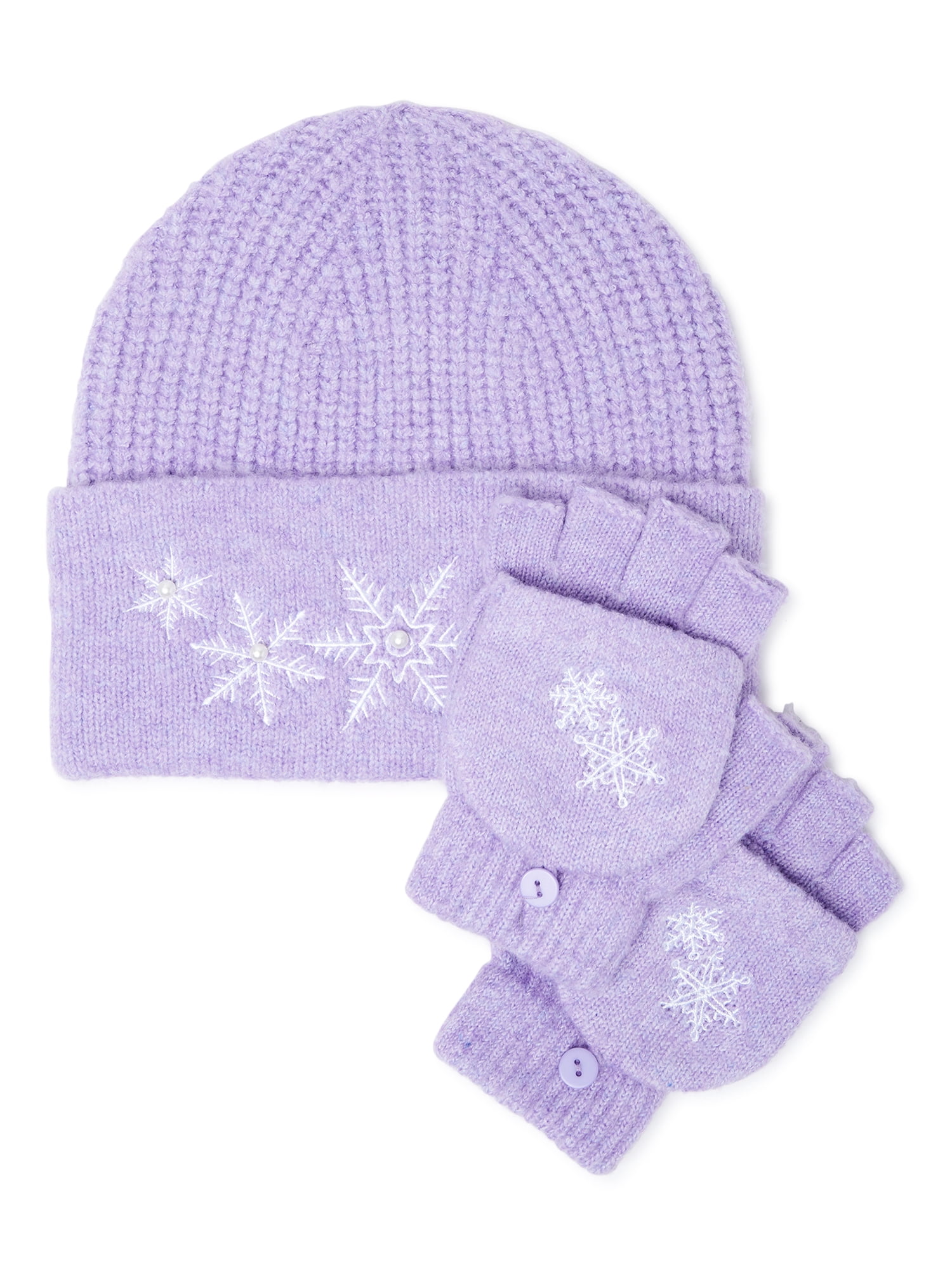 Generic Girls Snowy Embroidery Hat and Gloves Set, 2-Piece - Walmart.com