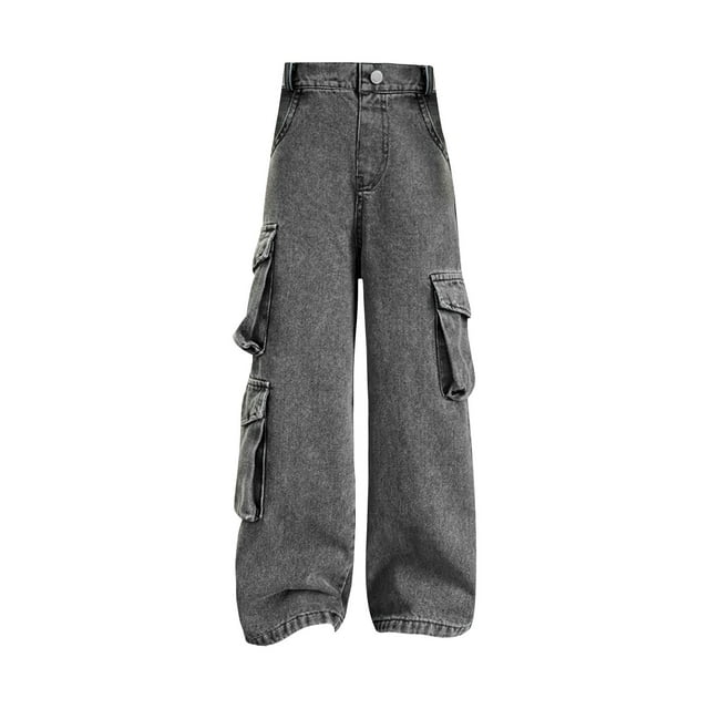 Generic Girls' Wide Leg Jeans Teen Girls' Denim Pants Teenage Girls ...