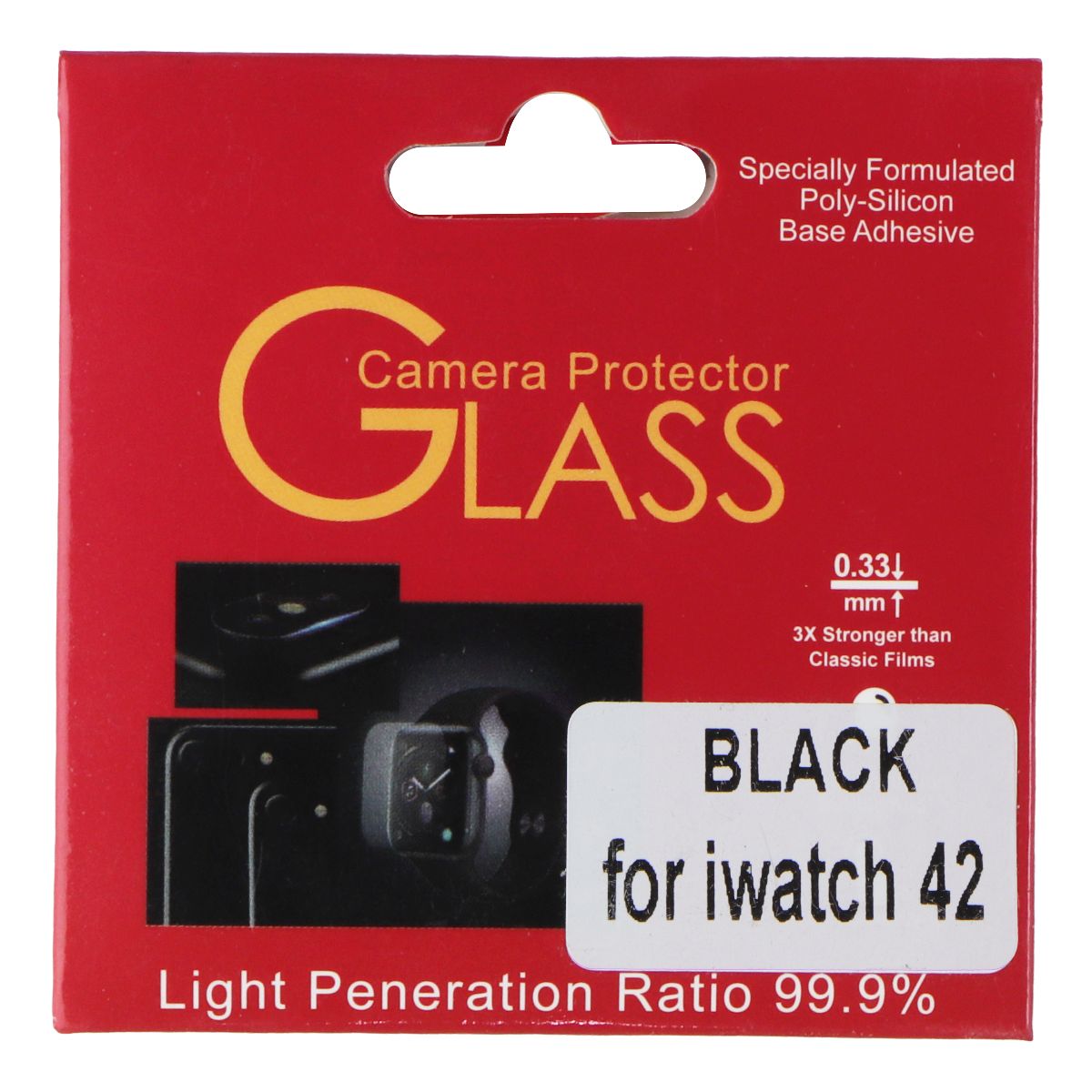 Generic Glass 9H HD Screen Protector for Apple Watches 42mm - Black ...