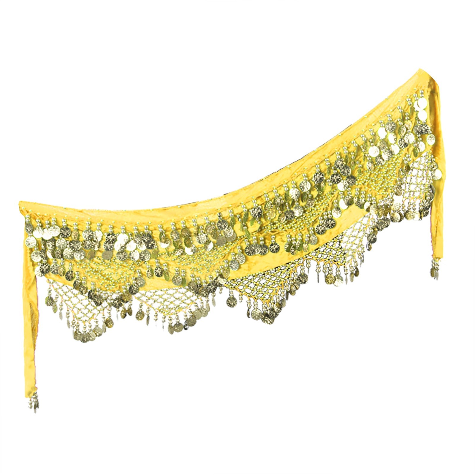 Generic Gold Coins Belly Dance Hip Scarf Sequin Tassel Skirts Beach ...