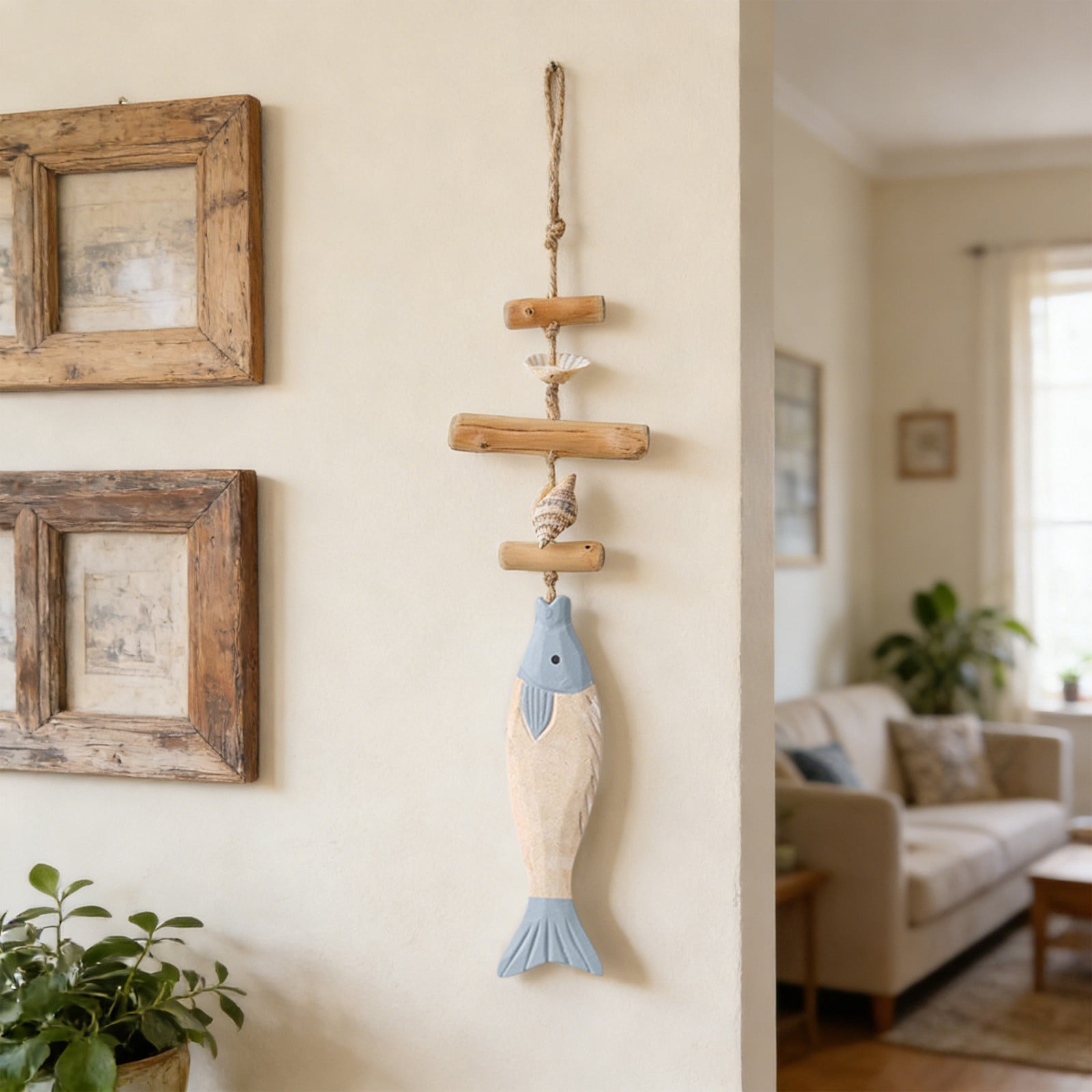 Generic Hanging Wall Fish Decoration Rustic Wooden Fish Ornament for ...