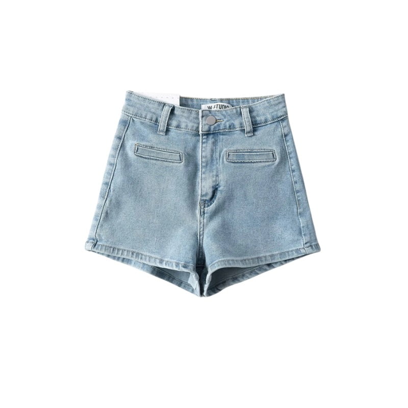 Generic High Waist Slim Fit Denim Shorts Women's Summer New Elastic Hot ...