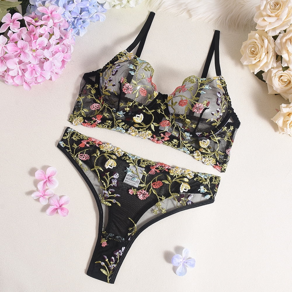 Generic Hot Sexy Lingerie Low Cut Underclothes Bra Sexy Floral Mesh ...