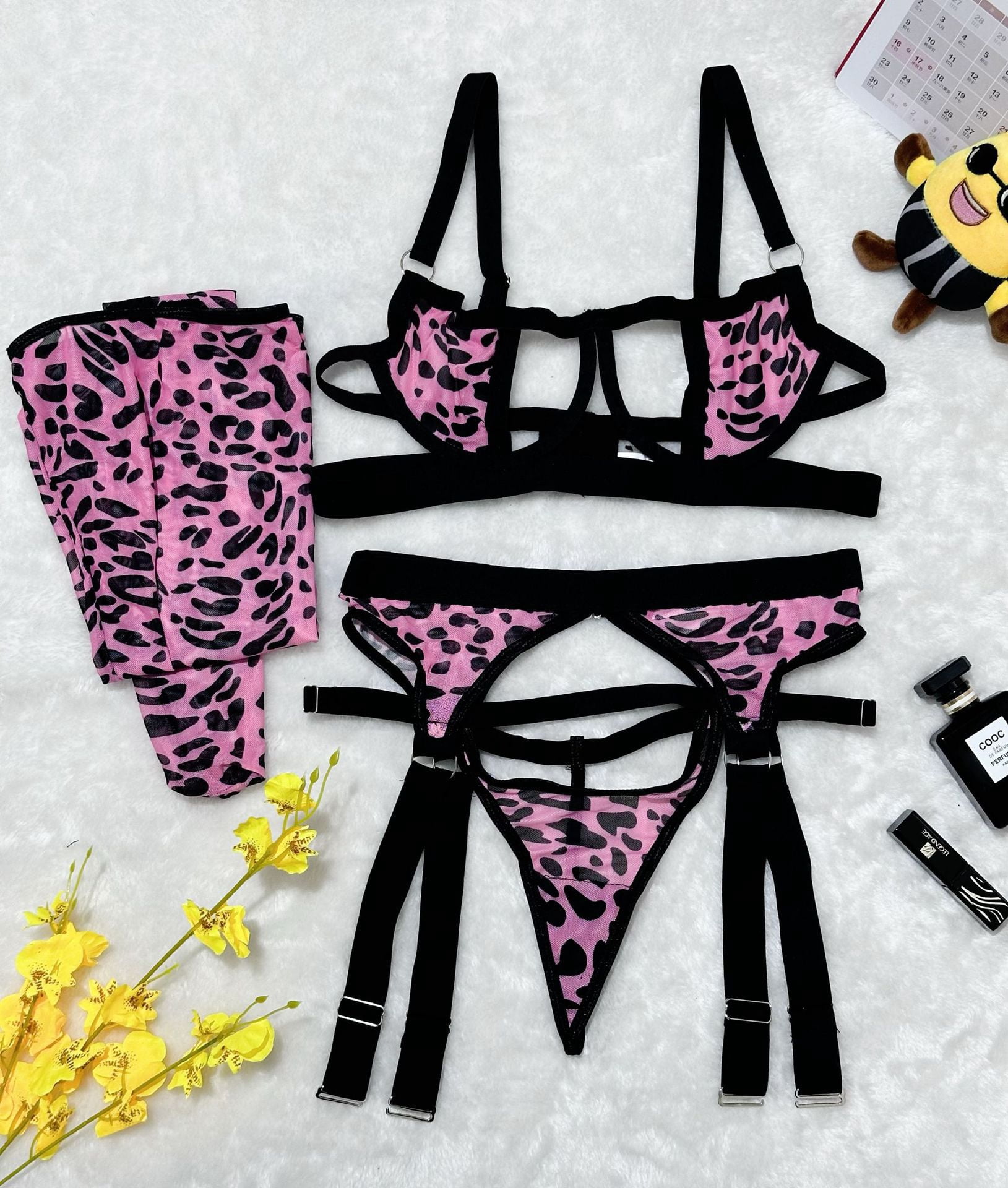Generic INS Advanced Wild Leopard Print Mesh Hollow Sexy Underwear Four ...