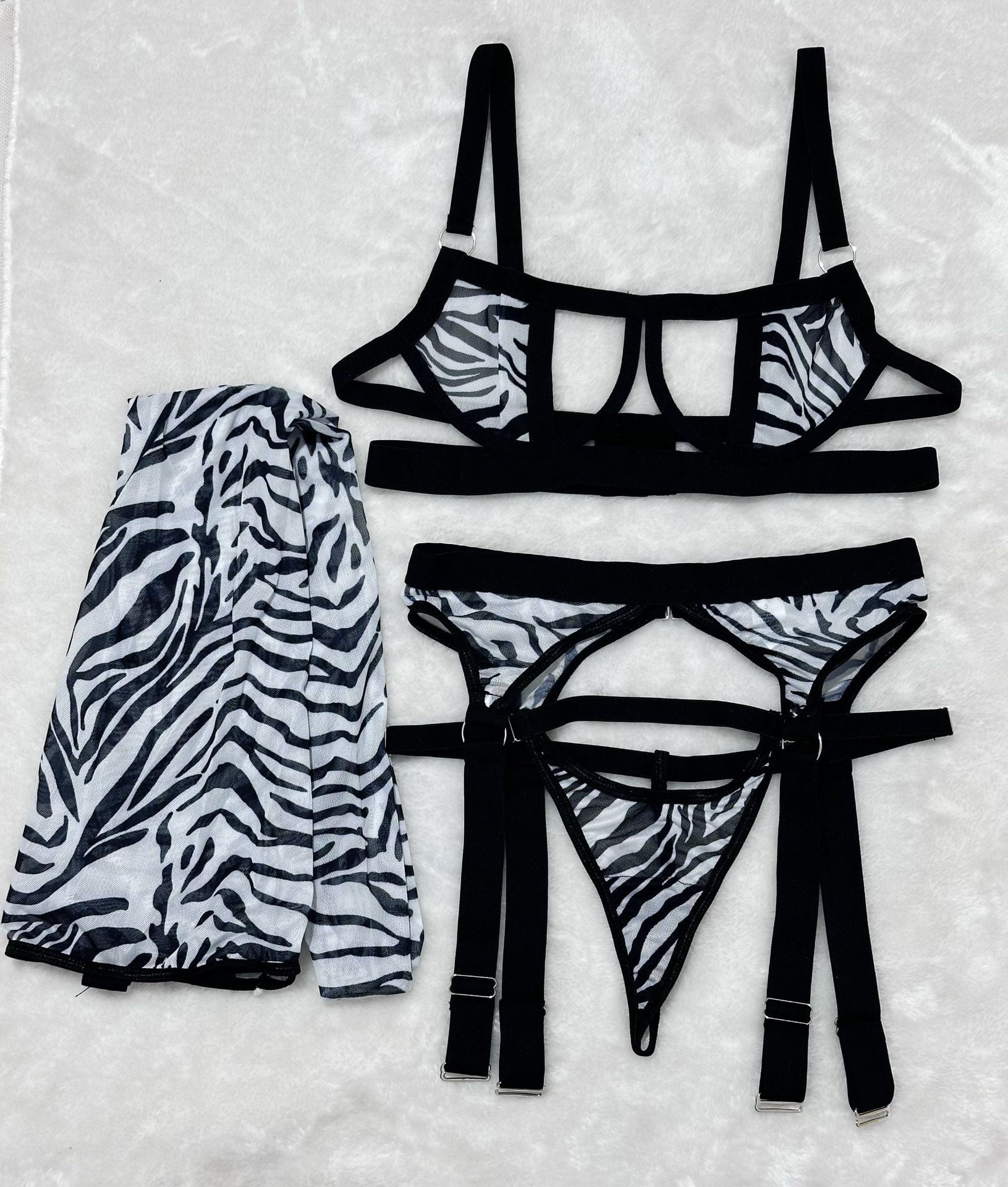 Generic INS Advanced Wild Leopard Print Mesh Hollow Sexy Underwear Four ...