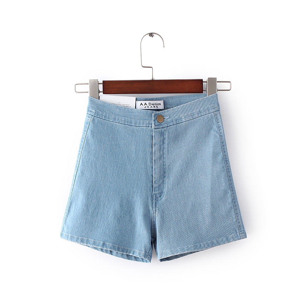 Generic INS Summer New One Button High Waist Stretch Slim Denim Shorts ...