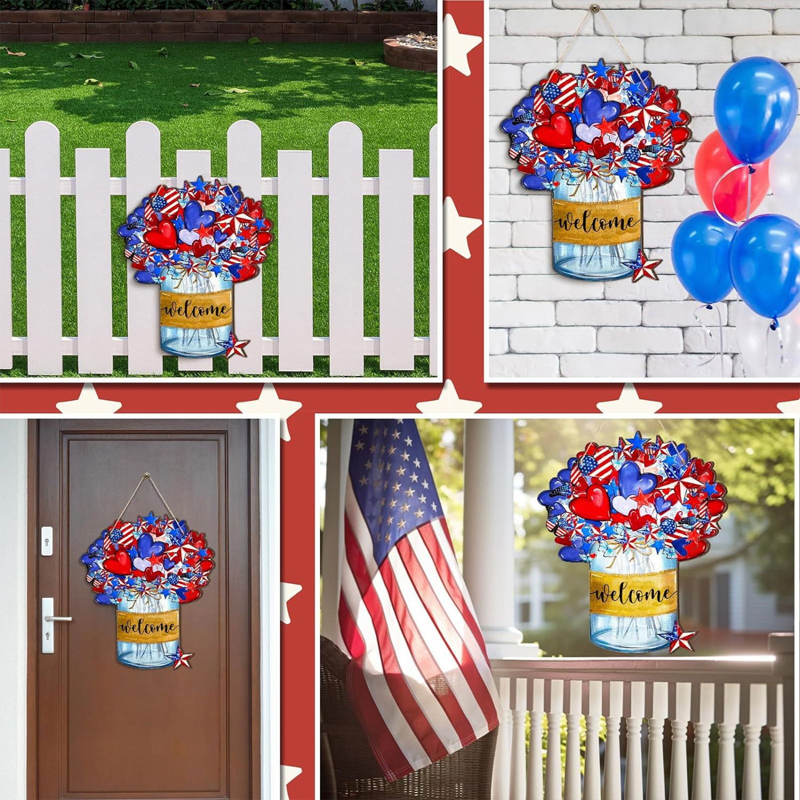 Generic Independent Day Decoration Irregular Shape Door Sign Hanging ...